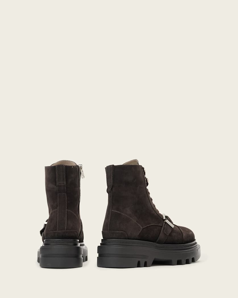 Astrid Suede Boots Bitter Brown | ALLSAINTS
